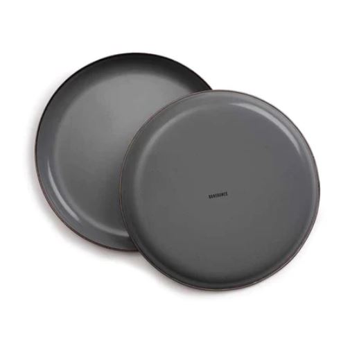 Barebones Enamel Deep Plate ( Set of 2 ) - Slate Grey - Tree Lopper Cairns